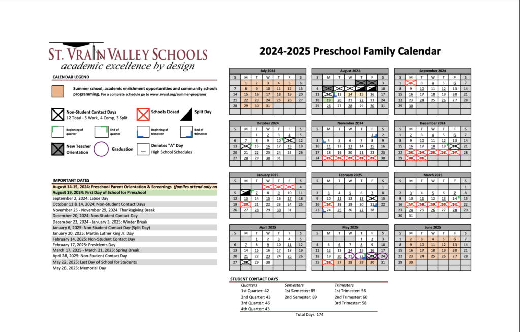 Preschool Calendar – Spark! Discovery Preschool